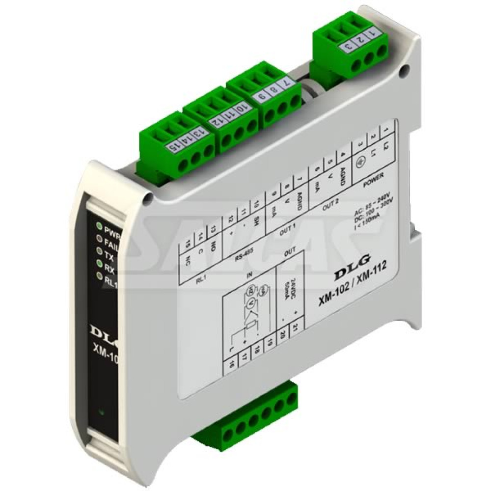 Conversor ModBus de 1 entrada universal e 1 saída analógica XM102